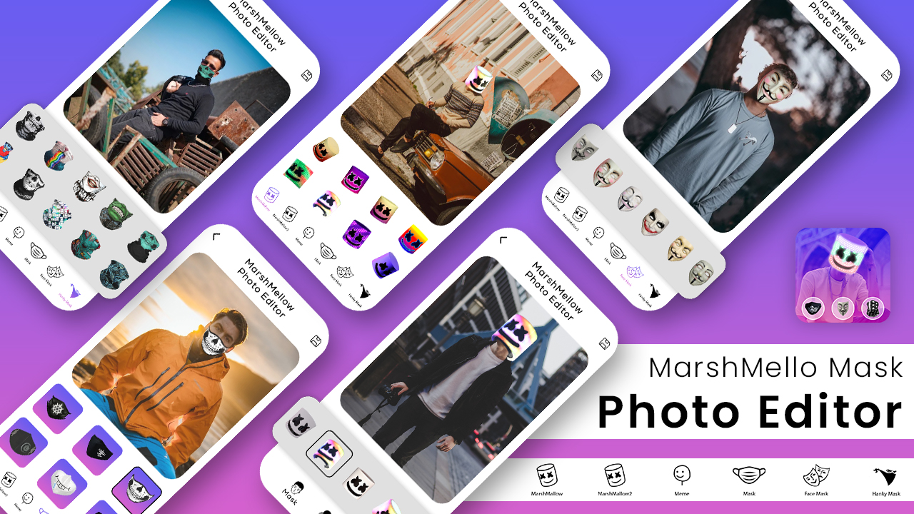 Marshmello Face Mask Photo Editor - Cagoule Photo Editor - Anonymous Face Mask - Image Editor by ...